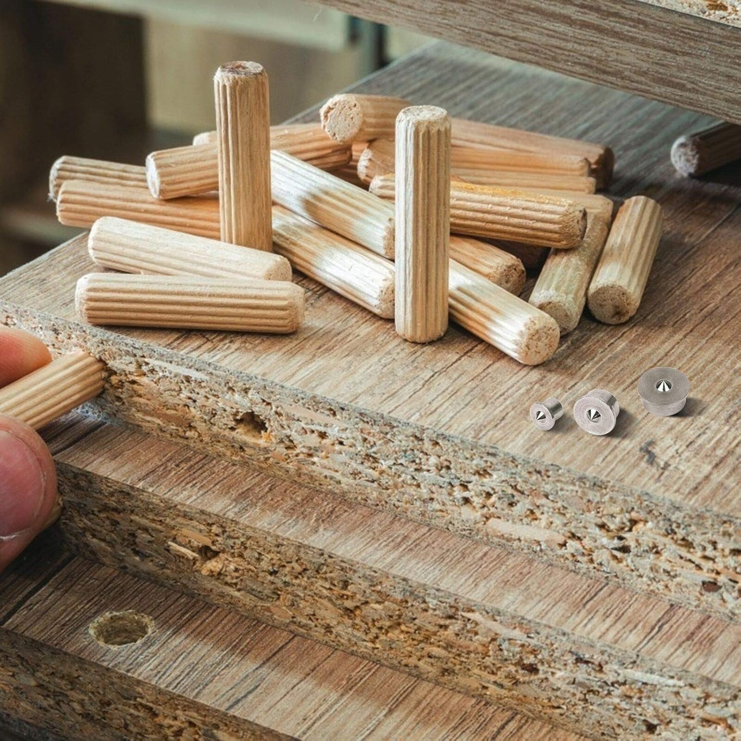 BELIOF 12pcs Drill Dowel Pin Centre Points Set Woodworking Alignment ...