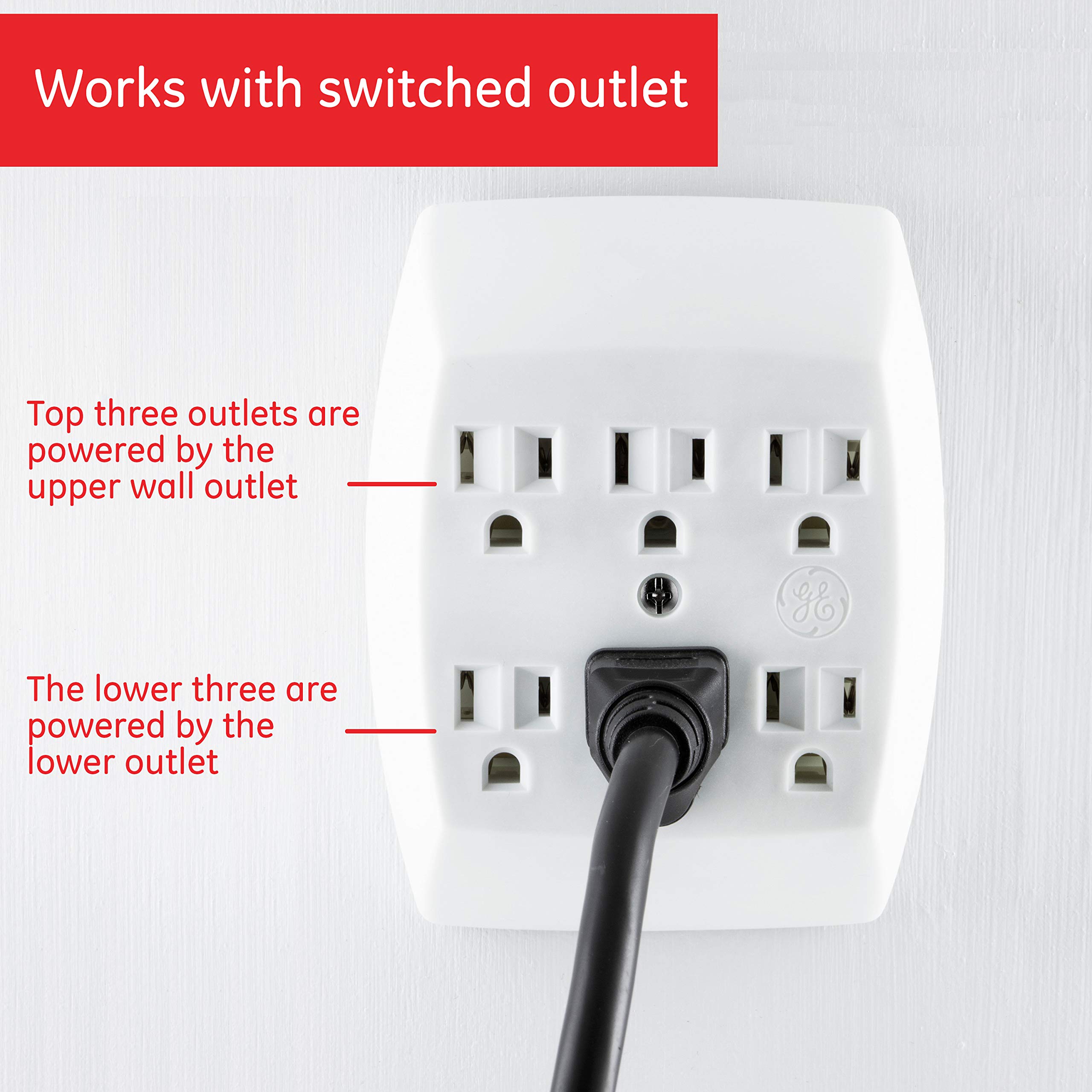 Mua GE 6 Outlet Adapter, 3 Prong Outlets, Grounded, Wall Charger ...