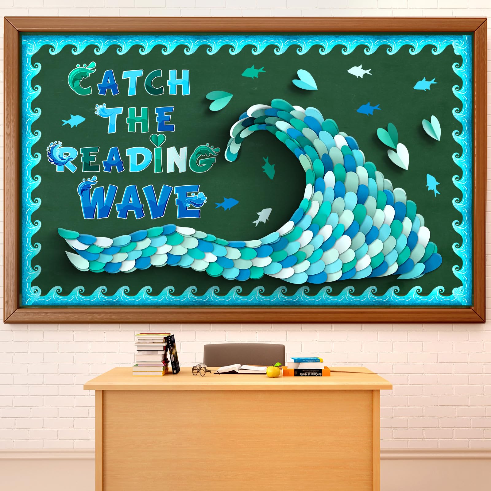 Epakh Ocean Waves Bulletin Board Set Catch The Reading Wave Classroom ...