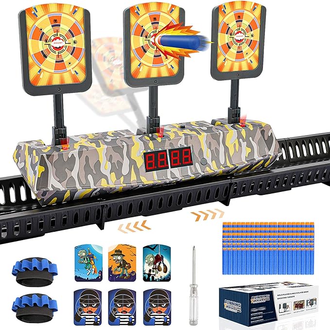 Amazon.com: Growsland Moving Shooting Target for Nerf Guns with 100 Pcs ...