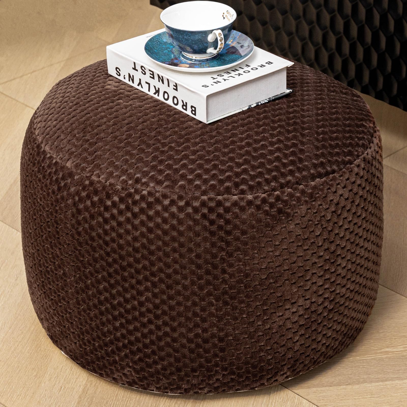 Asuprui Pouf Ottoman Unstuffed Round Poof Seat Foot Stool Ottoman Foot ...
