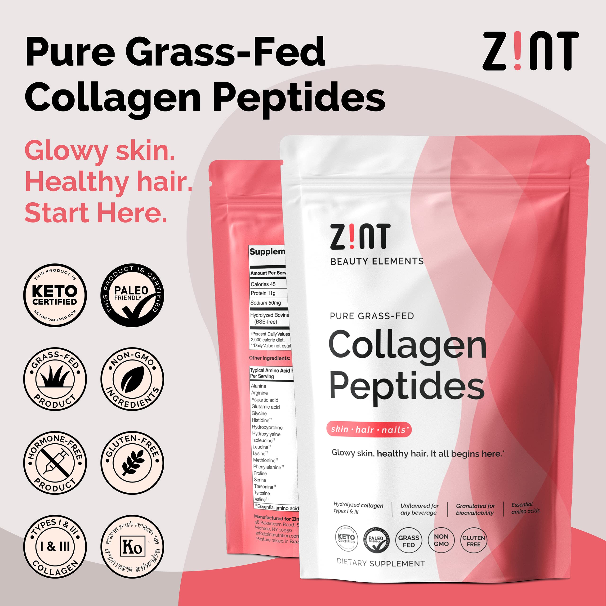 Mua Zint Collagen Peptides Powder (32 oz): Paleo-Friendly, Keto ...