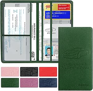 Amazon.com: Premium Car Registration and Insurance Card Holder, Car ...