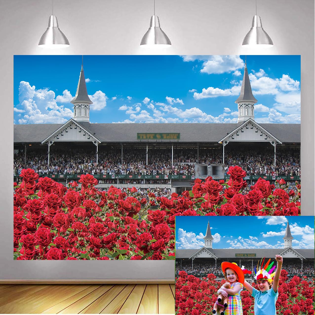 XCKALI Kentucky Derby Horse Day Backdrop Red Rose Horse Racing Themed ...