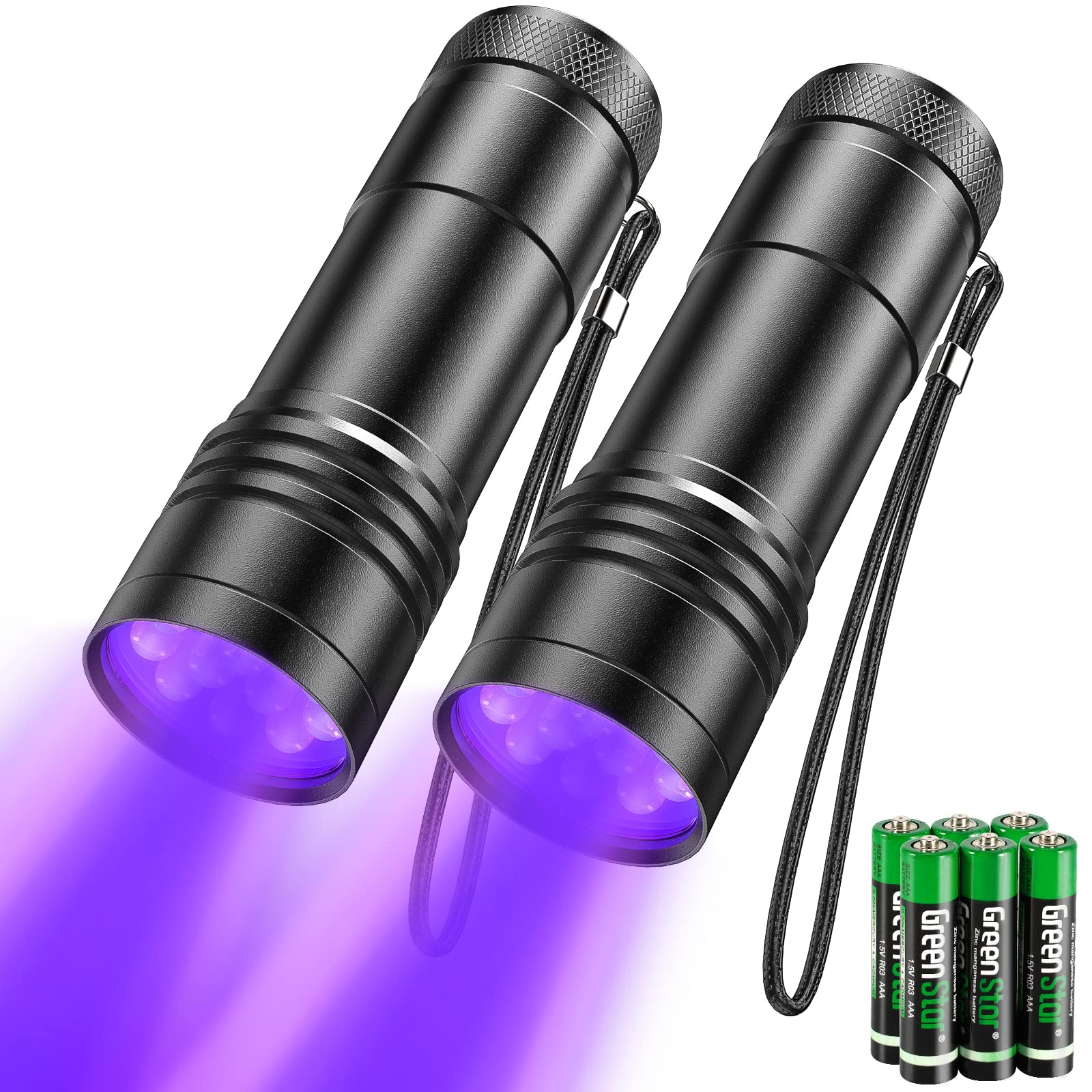 Mua UV Taschenlampe 2 Stück Mini UV Schwarzlicht Taschenlampe mit 12 ...