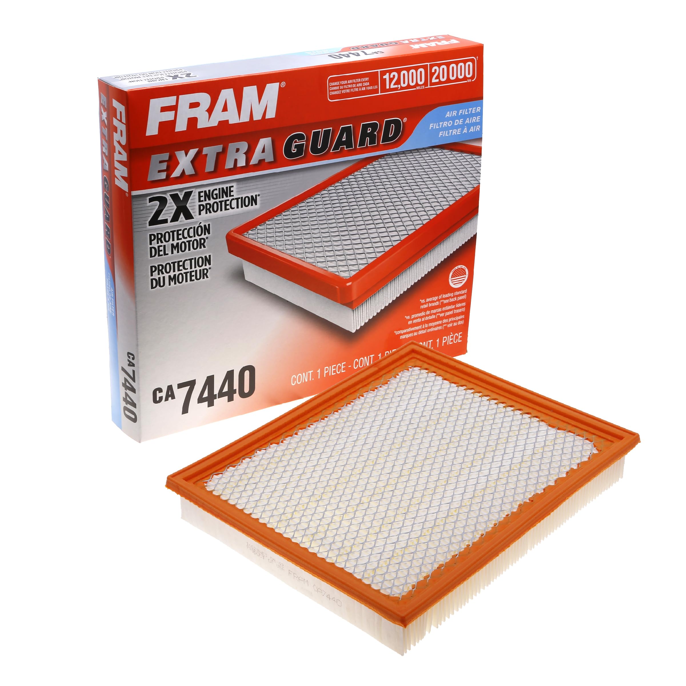 FRAM Extra Guard Engine Air Filter Replacement, Easy Install w/Advanced ...