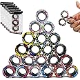 Amazon.com: 24Pcs Magnetic Rings Fidget Toys Spinner Set,Finger Magnet ...