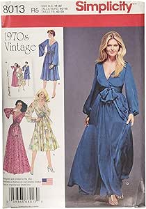 Amazon.com: Simplicity 8013 1970's Vintage Fashion Dress Sewing ...
