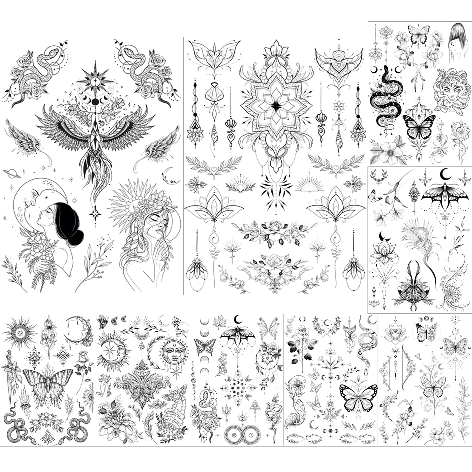 Mua Glaryyears Ink Line Temporary Tattoo for Women Men Adults, 9-Pack ...