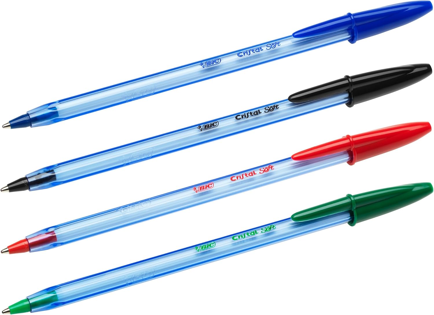 BIC Cristal Soft Pens Medium Point (1.2 mm) – Assorted Colours, Blister ...