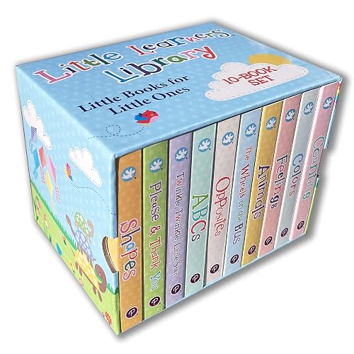 Little Learners 10 Board Book Library Set Includes Counting, Colors ...