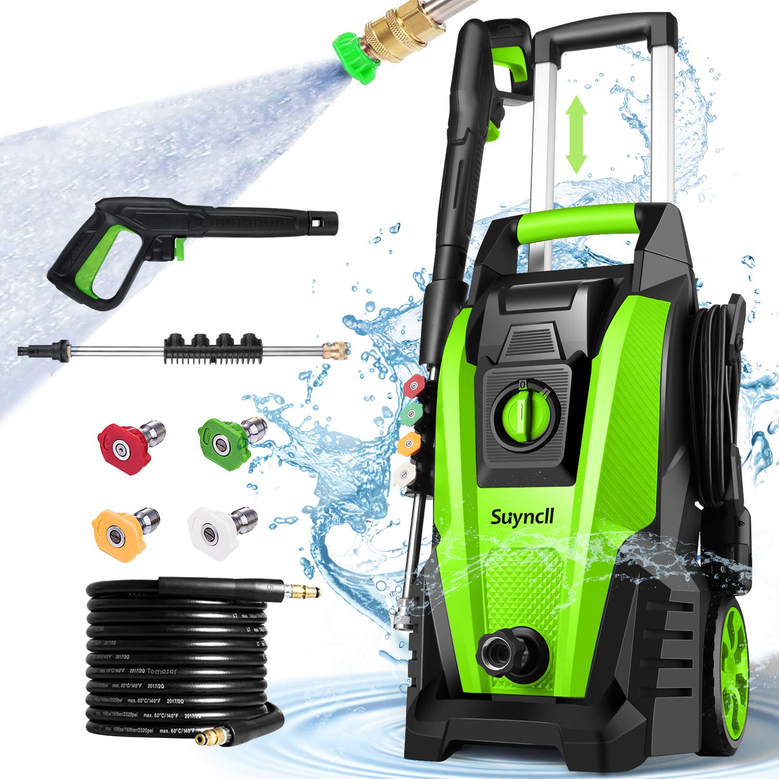 Suyncll Pressure Washer, 3800PSI Electric Power Washer, 2000W High Pressure Washer, Professional ...