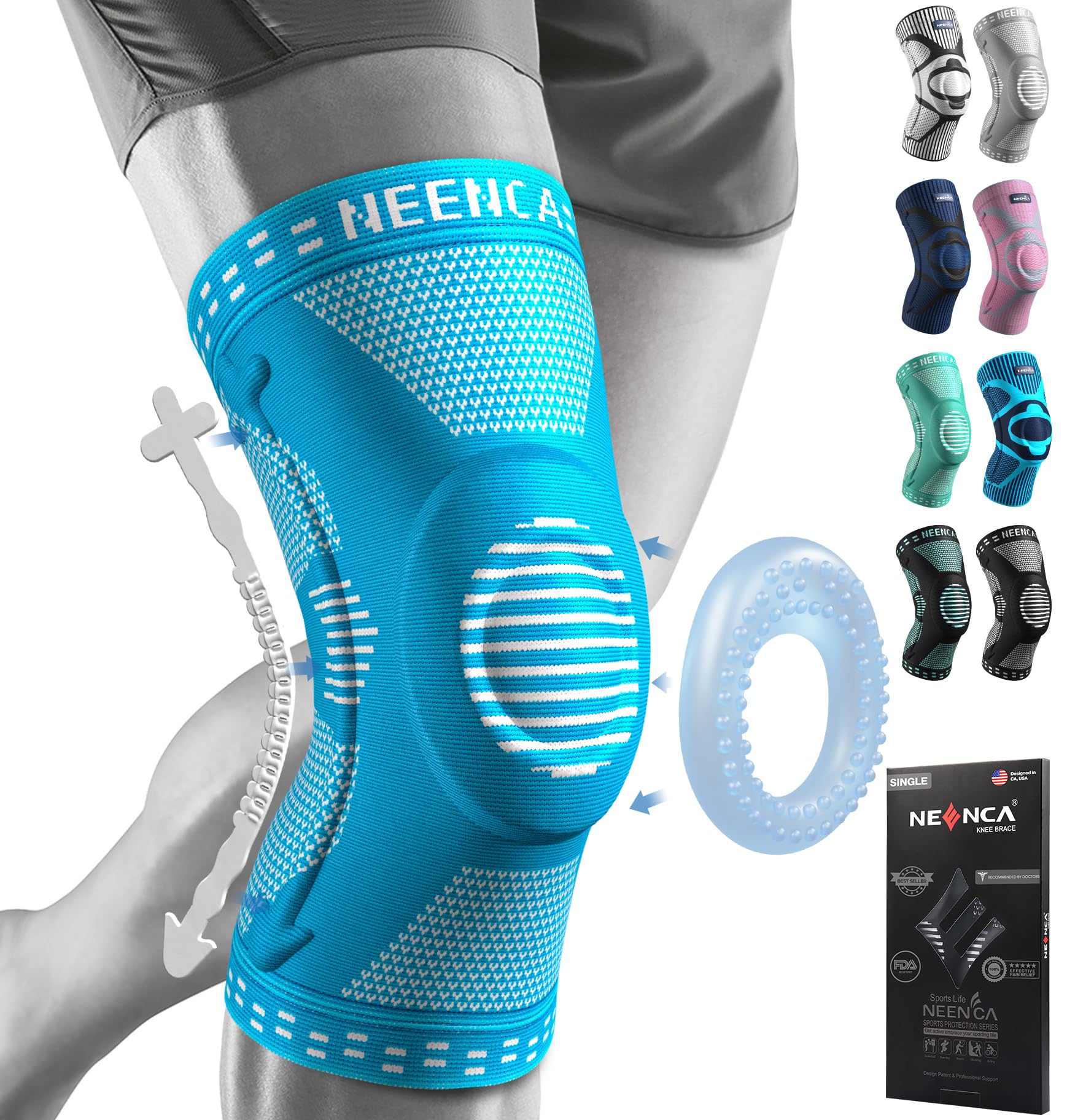 NEENCA Professional Knee Brace for Women/Men, Knee Support with Patella ...