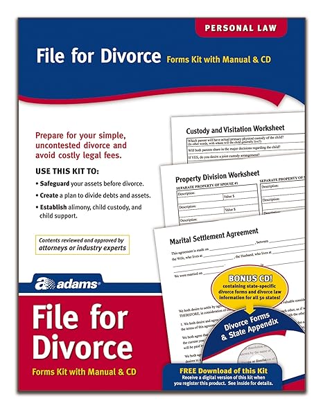 Adams Divorce Kit, Forms and Instructions, Includes CD (K302): Amazon ...