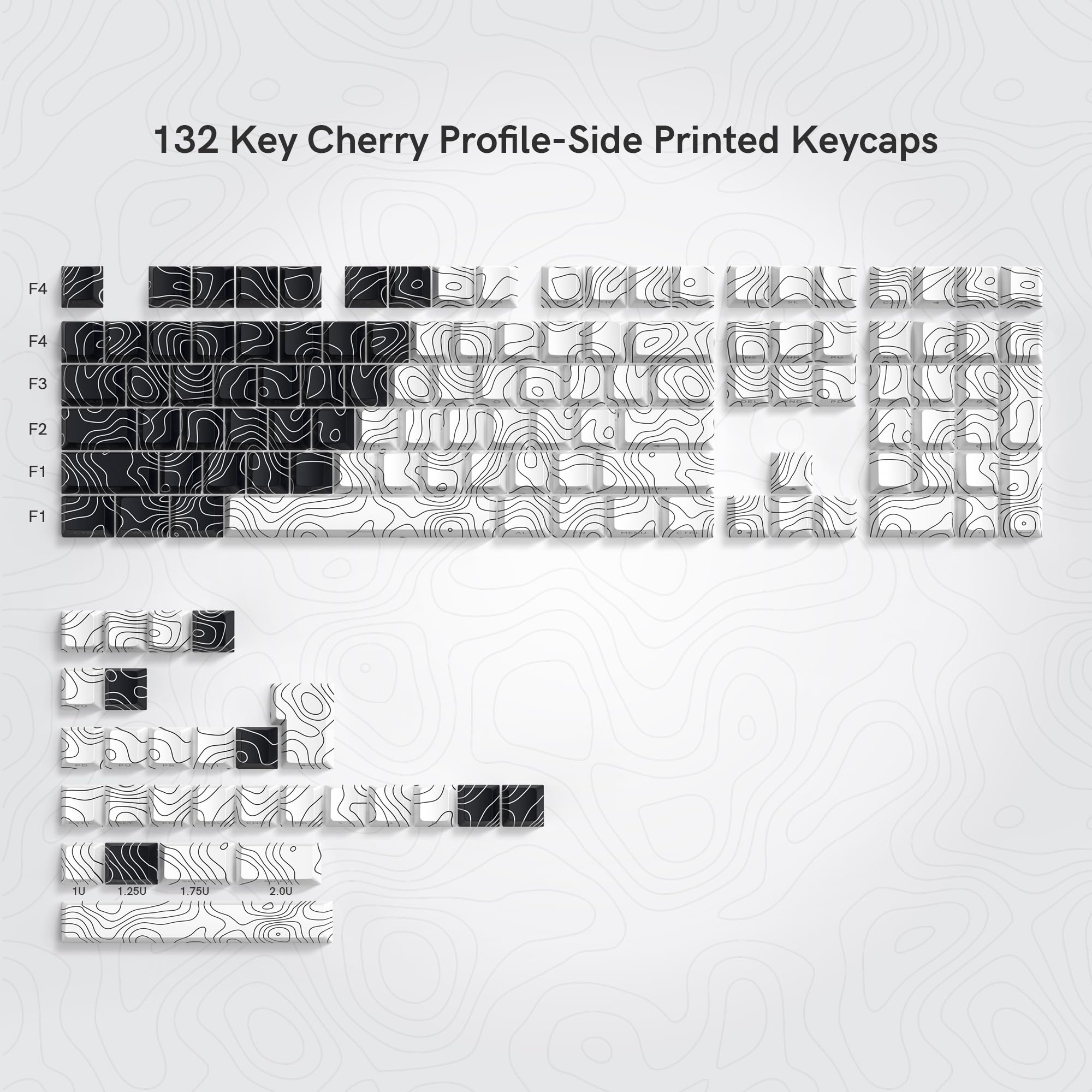 Mua Side Printed keycaps,Double Shot PBT keycaps,Black/White ...