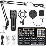 Amazon.com: Condenser Microphone Bundle, ALPOWL BM-800 Mic Kit with Live Sound Card, Adjustable ...
