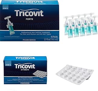 Tricovit Tablets (60 comprimidos) y Tricovit Forte Locion Capilar 8 ml ...