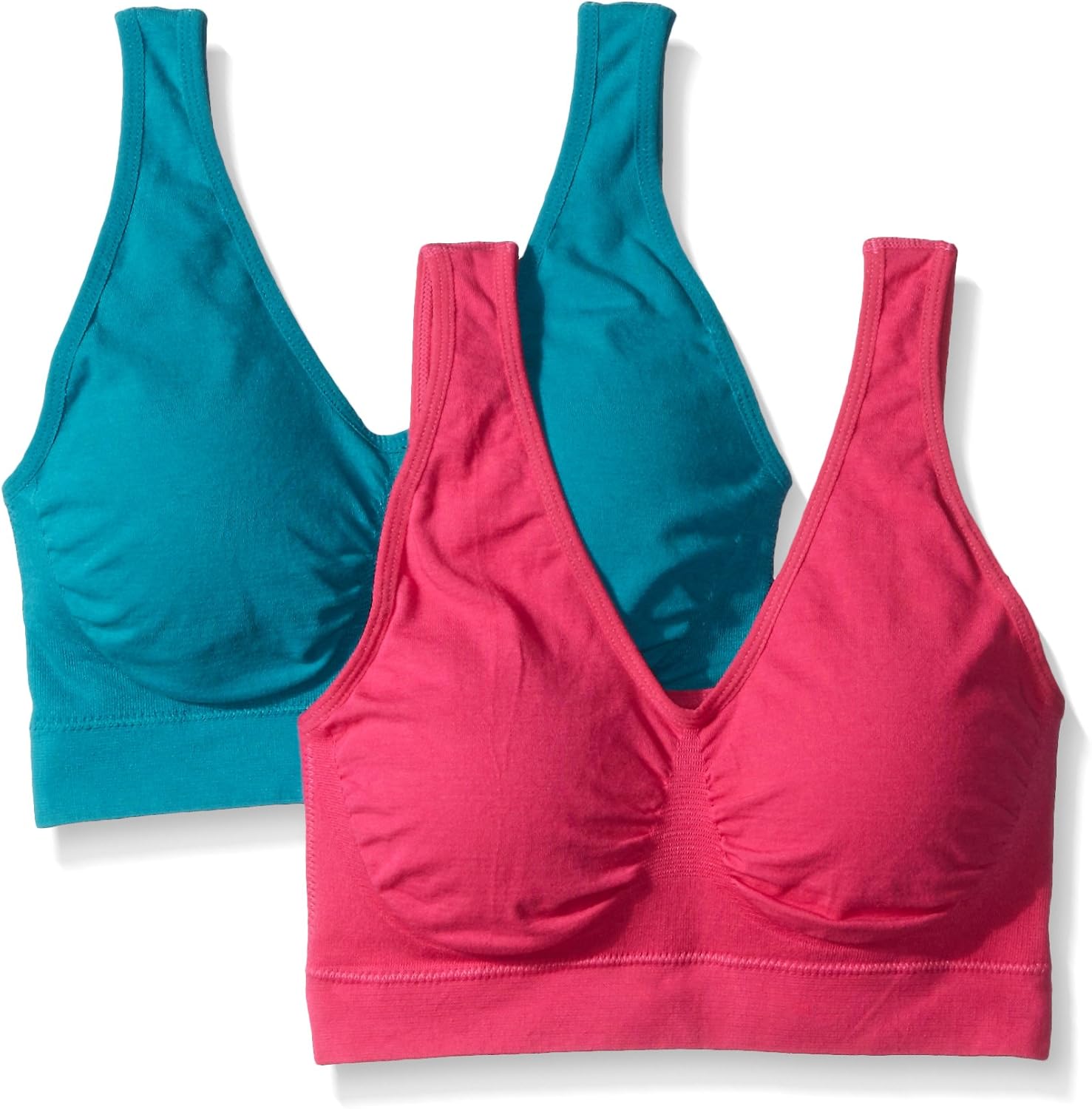 Ahh By Rhonda Shear Women's Cotton Blend Bra with Removable Pads 2 Pack ...