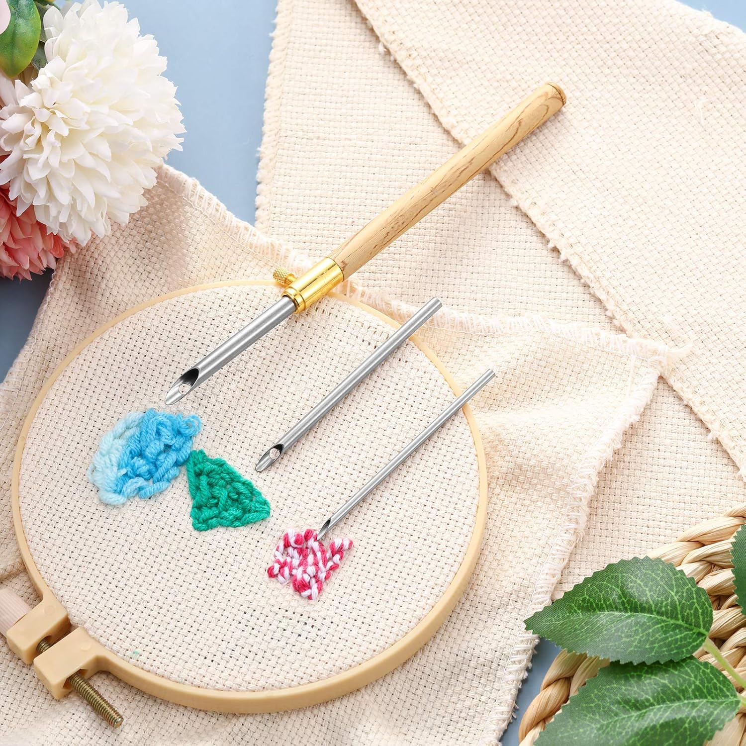 Wooden Handle Punch Needle Wooden Handle Embroidery Pens Sewing ...