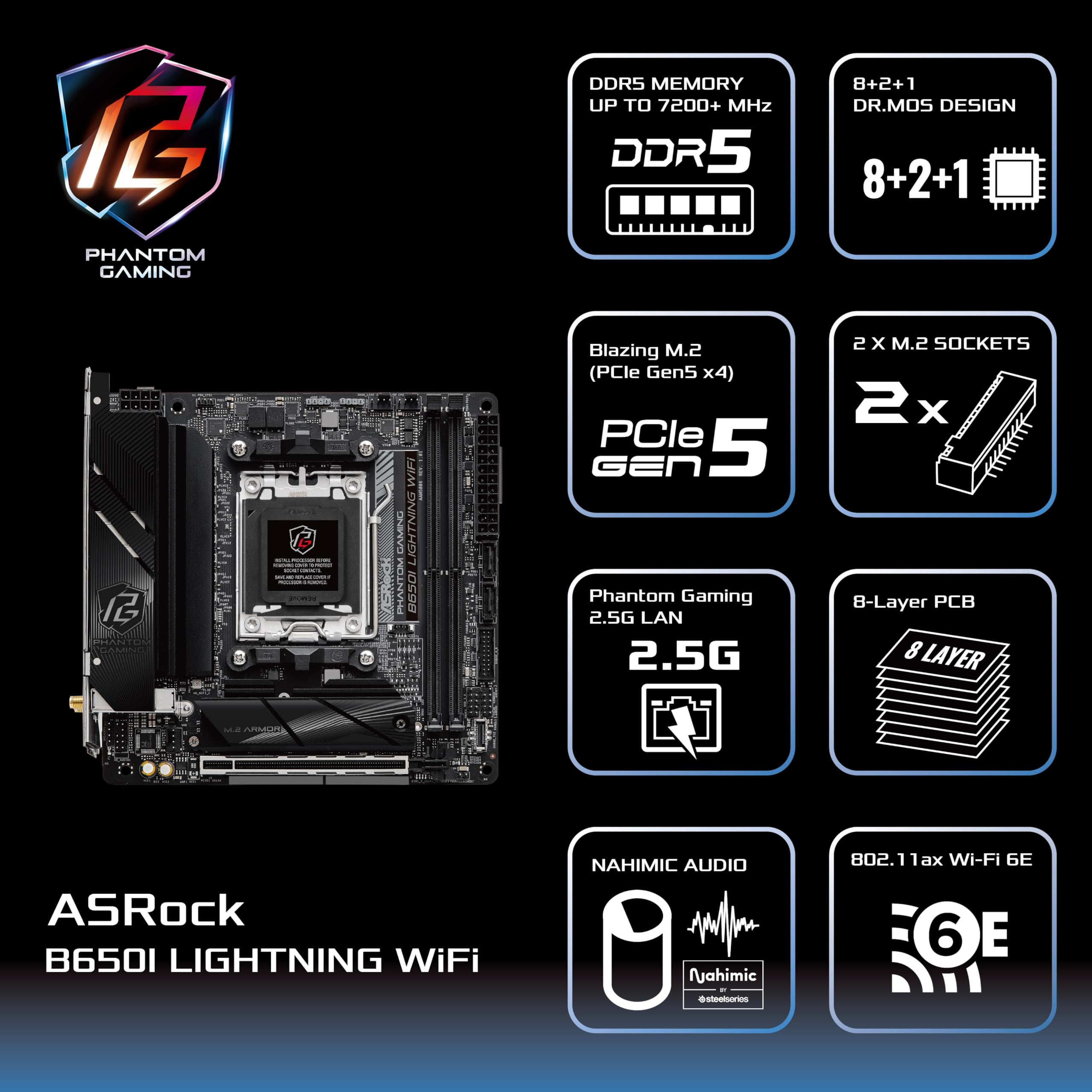 Mua B650I Lightning WiFi 6E AMD Socket AM5 Ryzen B650 DDR5 7200 MHz 128 ...