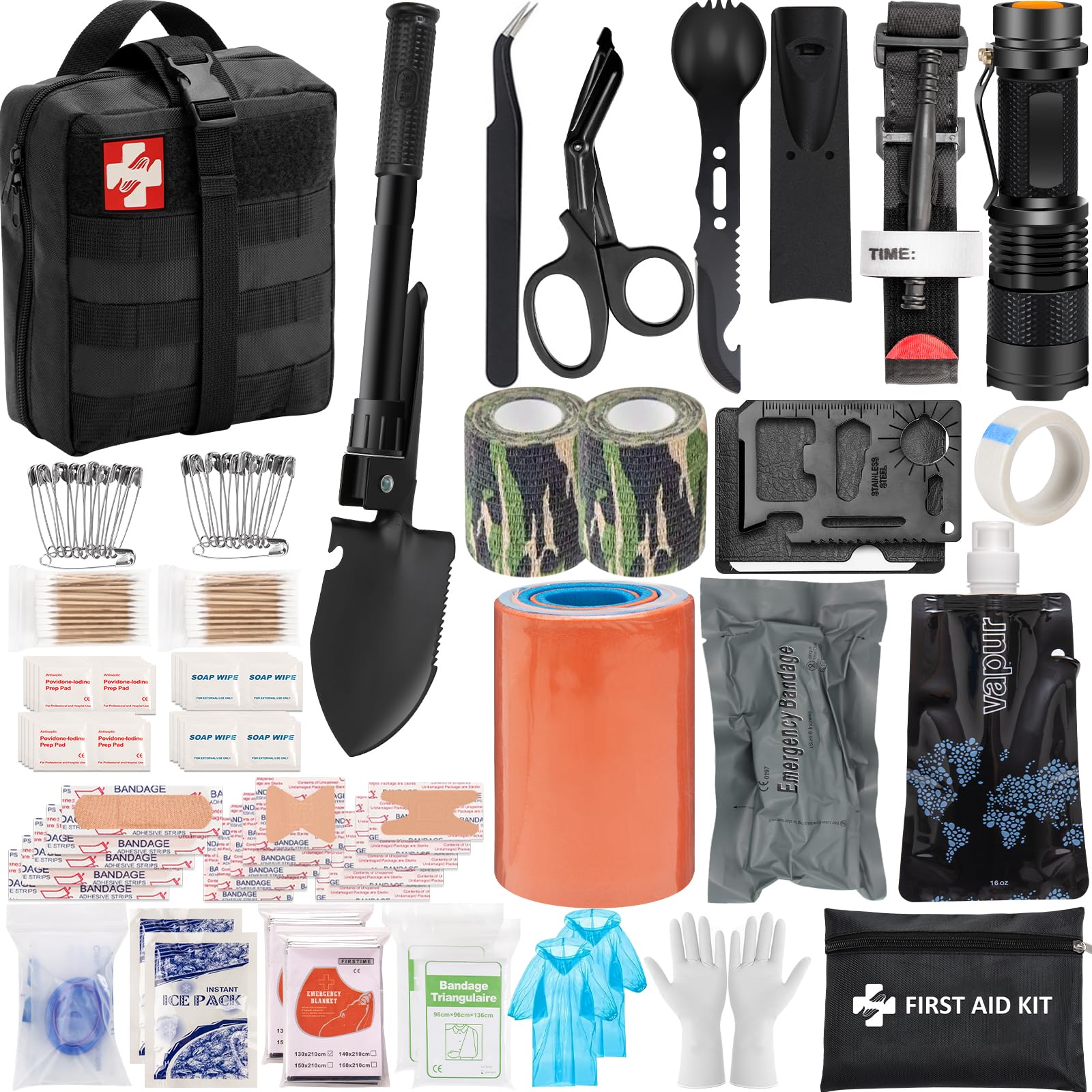 Mua GPUSFAK 145pcs Emergency Survival First Aid Kit with Splint Tourniquet for Trauma Wound Care ...