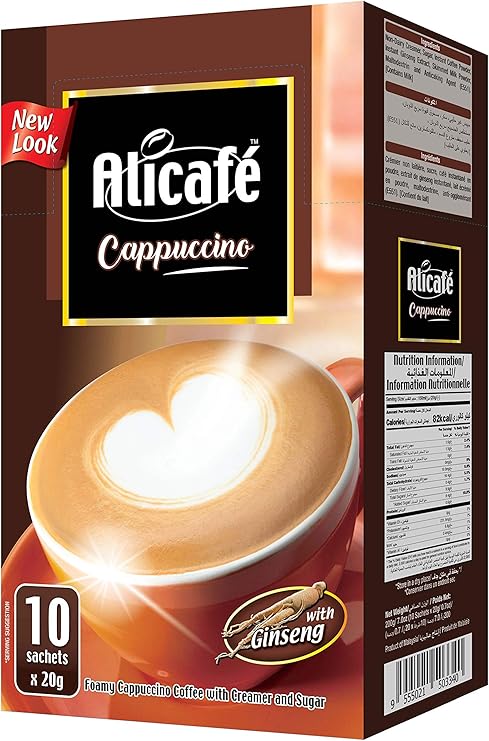 AliCafe Cappuccino With Ginseng Instant Coffee Box; 20 gm x 10: Buy ...