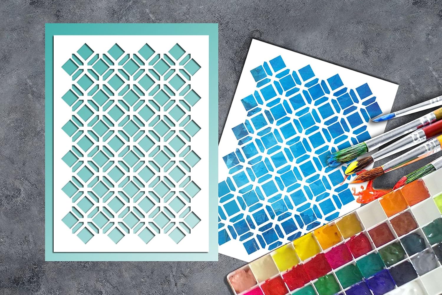 GSS Designs Patterns Stencil Template Set（4 Pack）- Hexagon Triangles ...