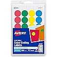 Avery Removable Print or Write Color Coding Labels, Round, 0.75 Inches ...