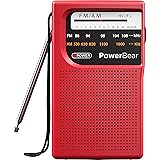 Amazon.com: PowerBear Portable Radio | AM/FM, 2AA Battery Operated with Long Range Reception for ...