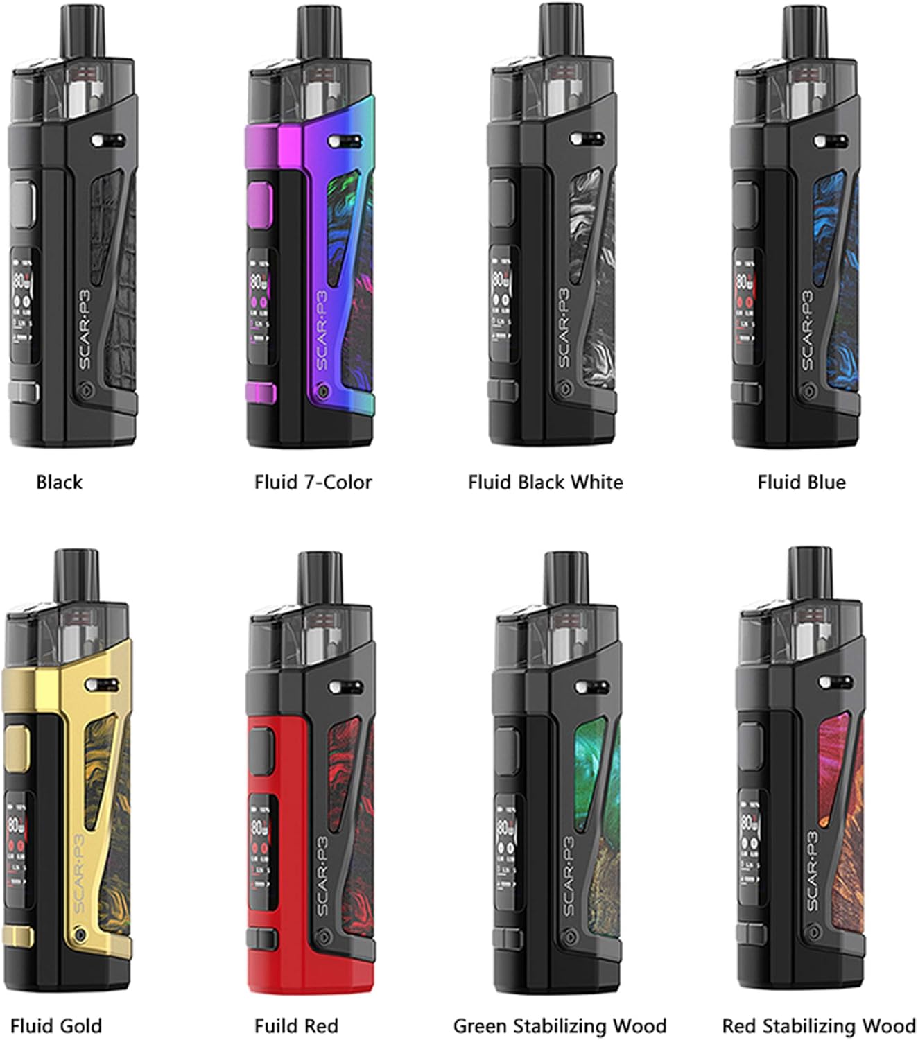 New Authentic Smok Scar P3 2ml Pod Vape Starter Kit – No Nicotine ...