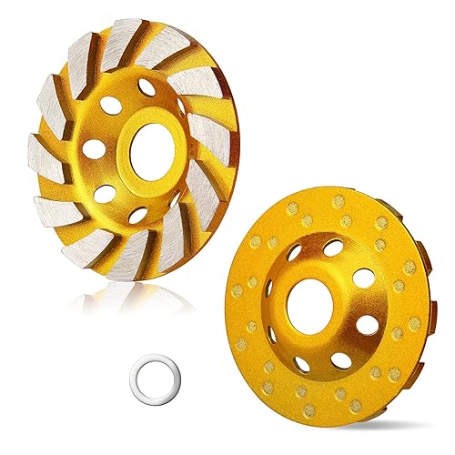 HRLORKC 4 Inch Concrete Turbo Diamond Grinding Cup Wheel 12 Segs Heavy ...