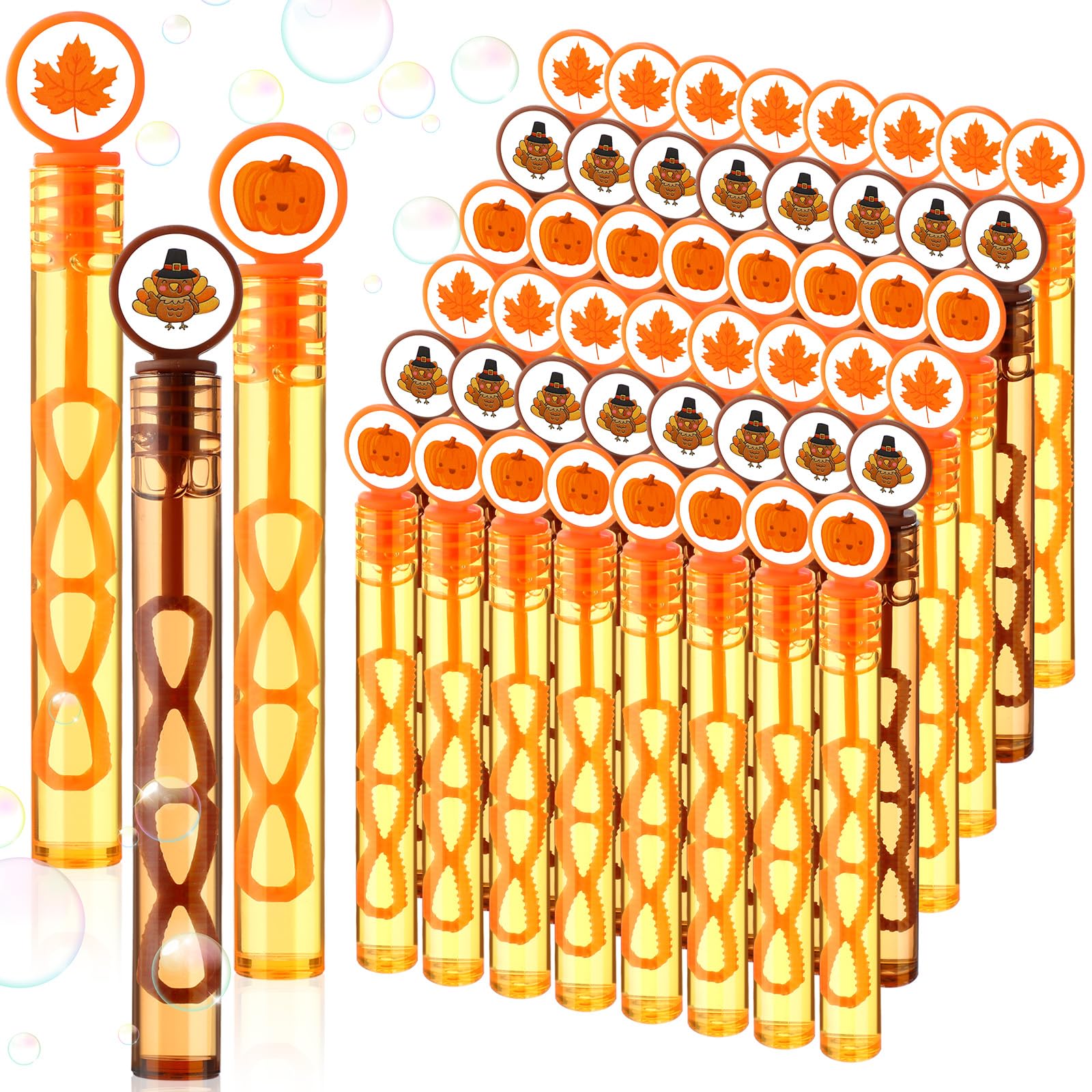 Wettarn 48 Pcs Thanksgiving Day Bubble Wands Mini Bubbles Party Favors ...