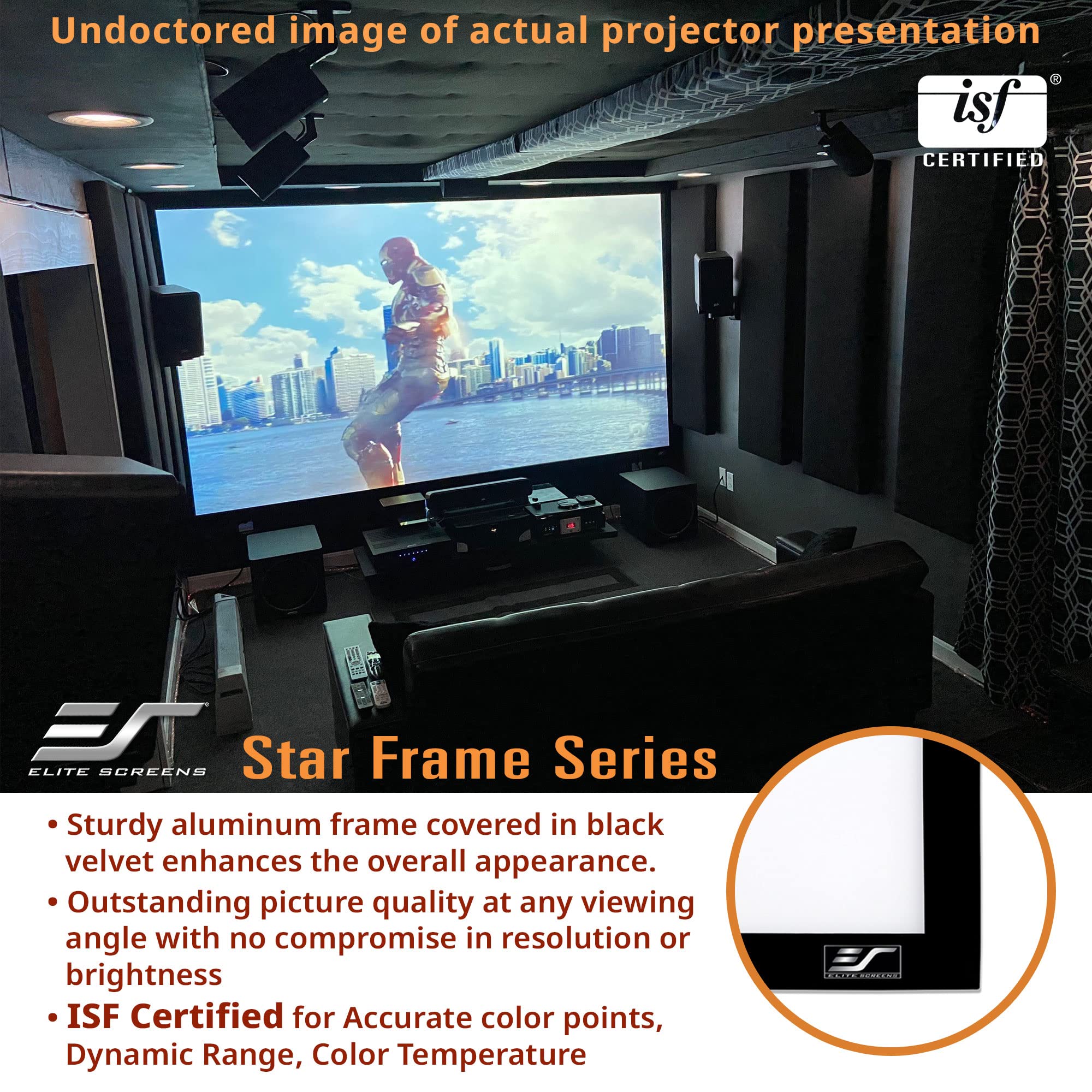 Mua Elite Screens 120" Wall Mount Fixed Frame Projector Screen Diagonal ...