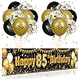 Amazon.com: Black Gold 85th Birthday Decorations for Men Women, Black and Gold Birthday Yard ...