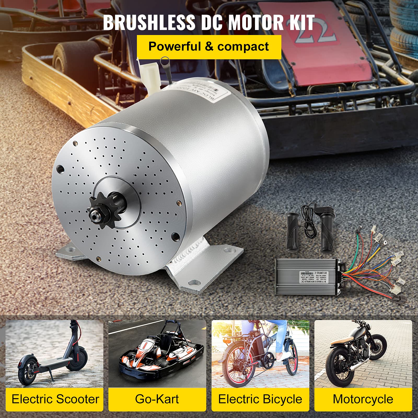 Mua VEVOR Electric Brushless DC Motor,48V 1800W Brushless Electric ...