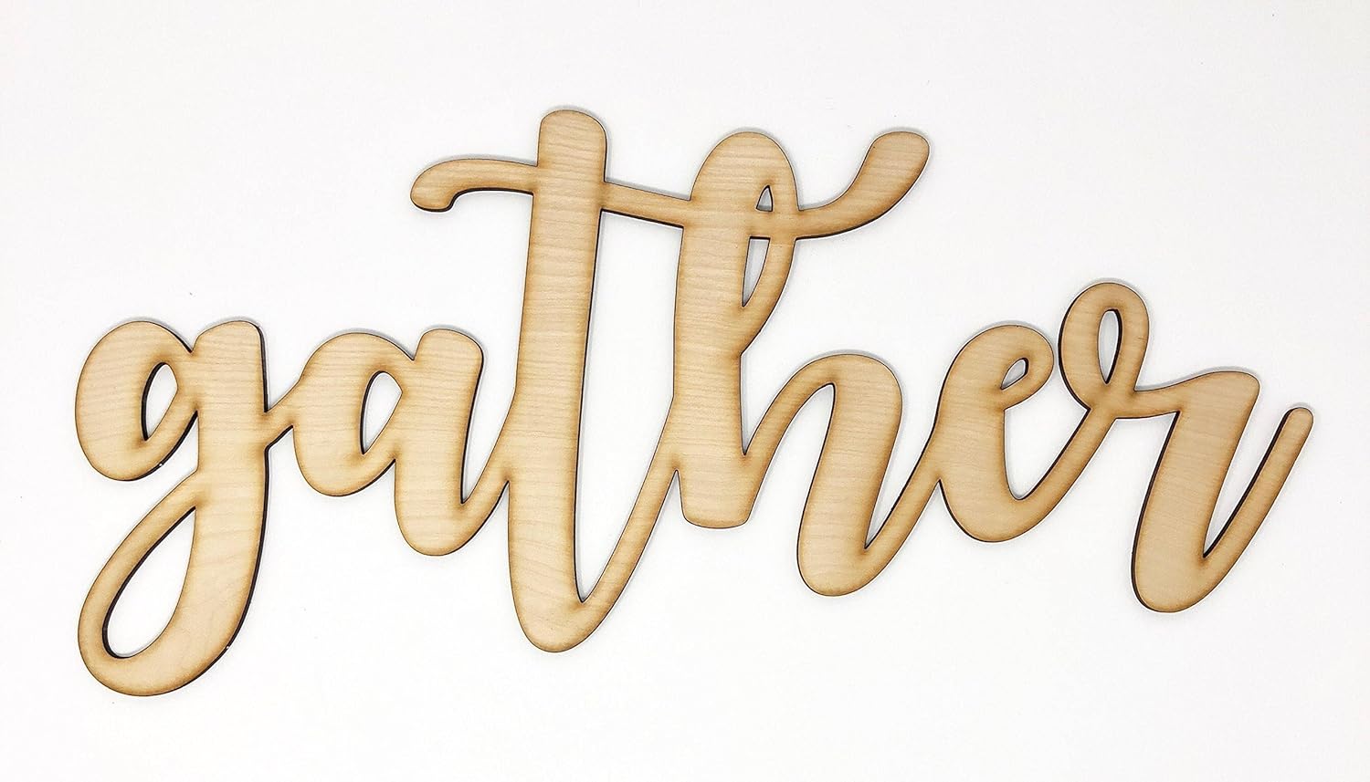 Amazon.com: Gather Word Wood Cut - Wall Art Décor - Wall Art Sign ...