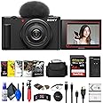 Amazon.com : Sony ZV-1F Vlogging Camera (Black) (ZV1F/B) + Case + 64GB Card + NP-BX1 Battery ...