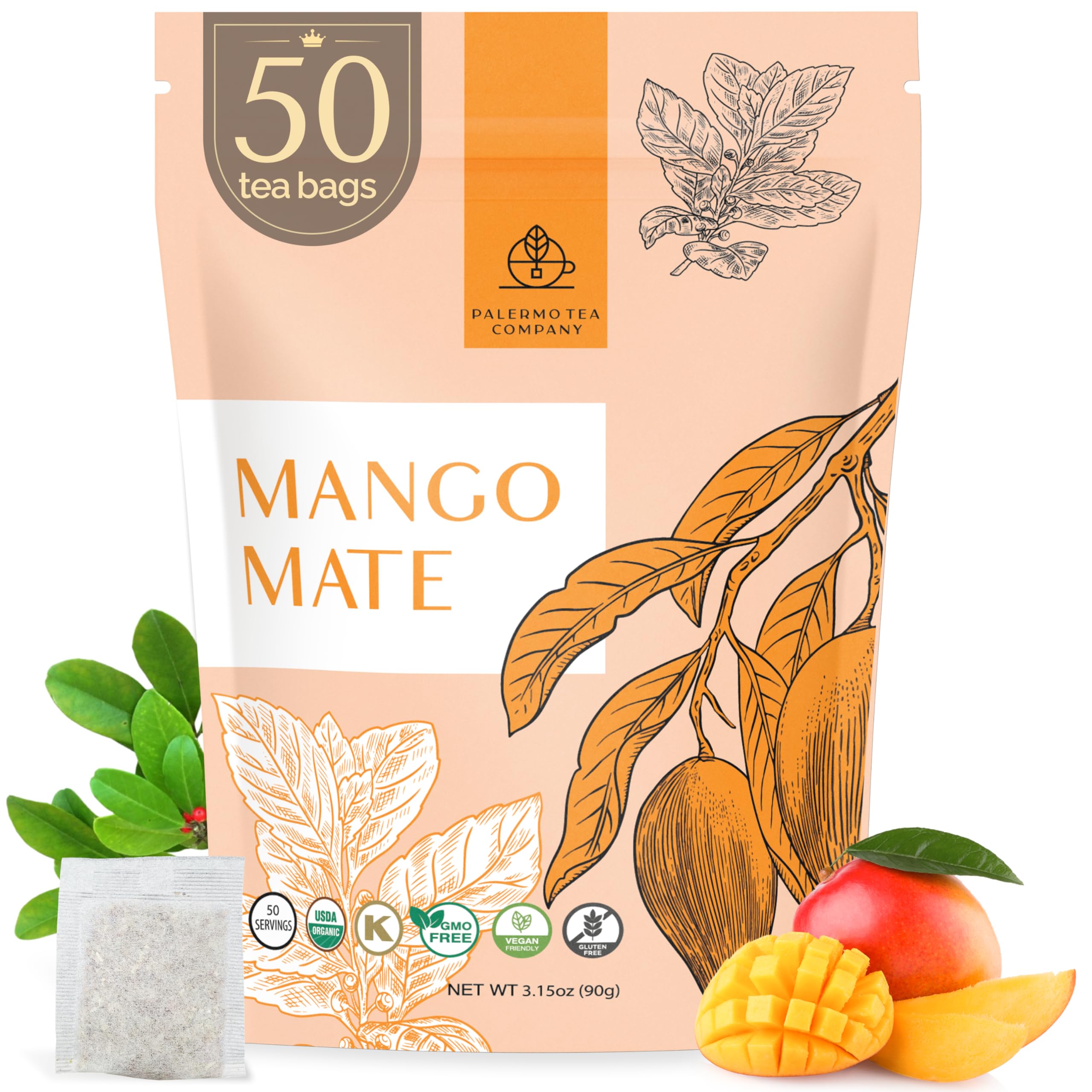 Mua Palermo Organic Yerba Mate Tea Bags 50 Count - Mango Mate Infused ...