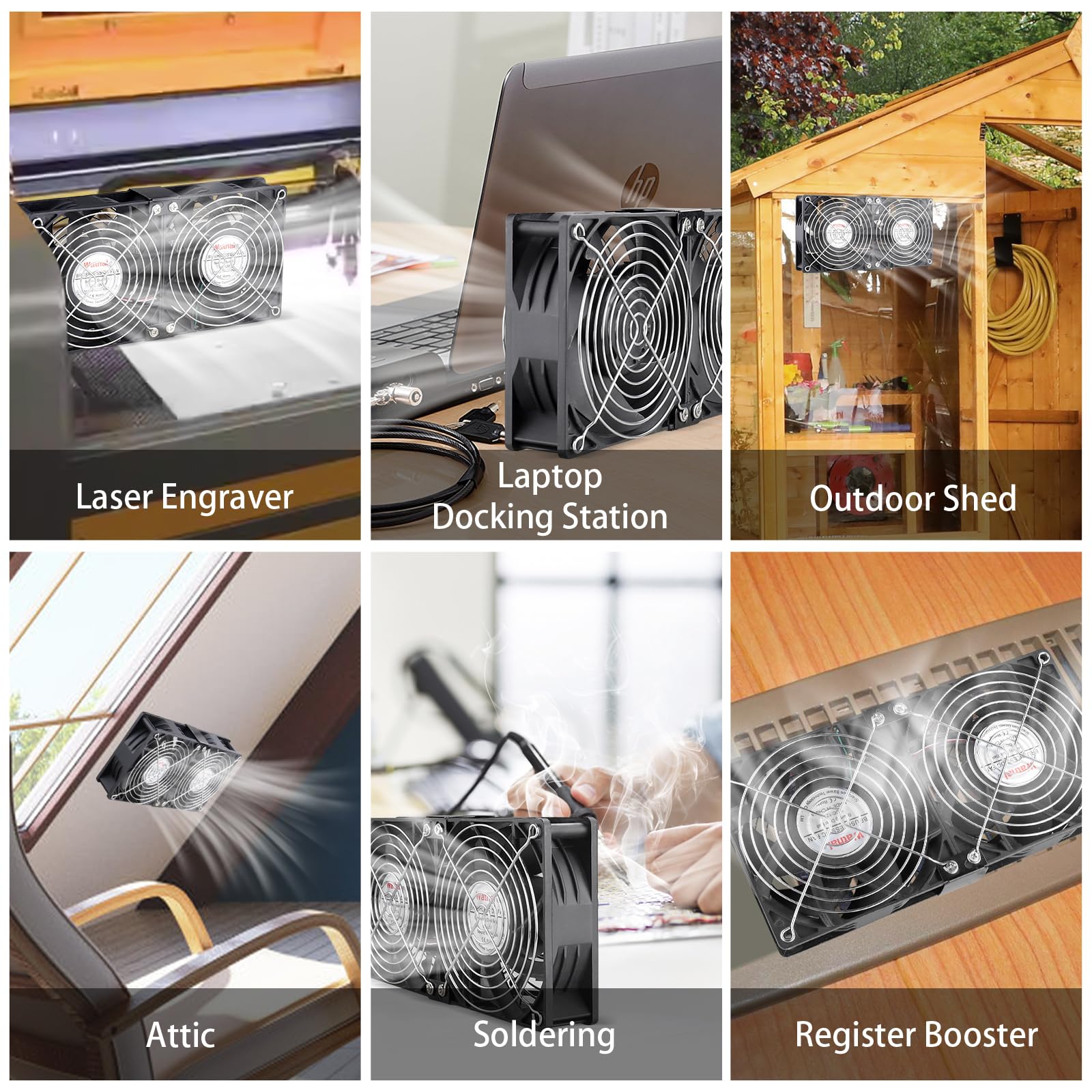 Mua Wathai 120mm 240mm x 38mm Computer Fan with AC Plug, Powerful Big ...
