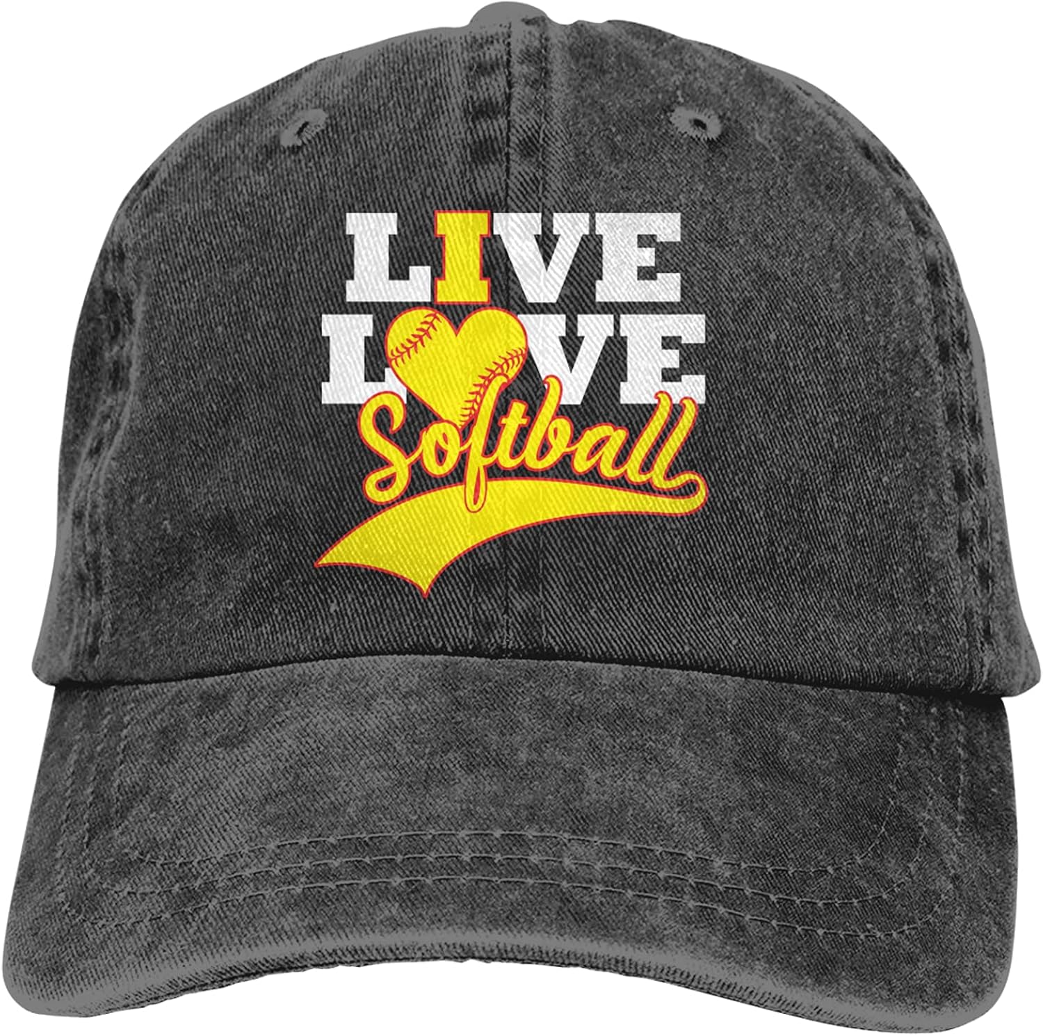 Live Love Softball Baseball Adjustable Adult Trucker Cap Classic Retro ...