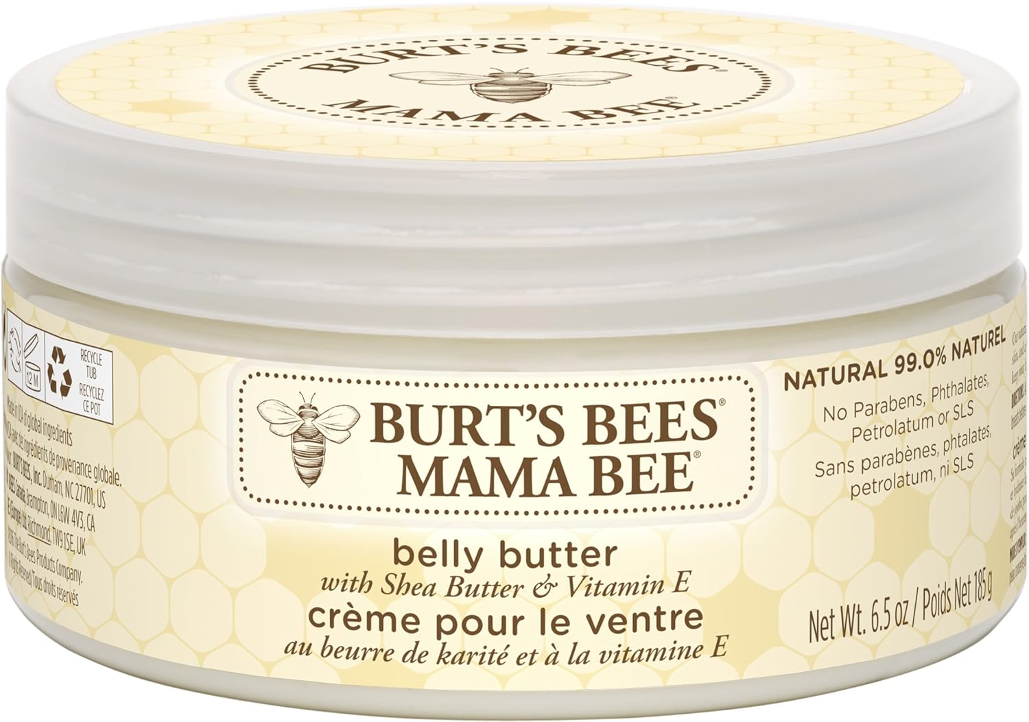 Burt's Bees Mama Bee 99% Natural Nourishing Belly Butter, Shea Butter ...