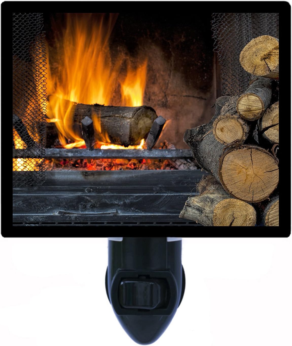 Amazon.com: Night Light, Fireplace, Logs, Indoor Fire LED Night Light ...