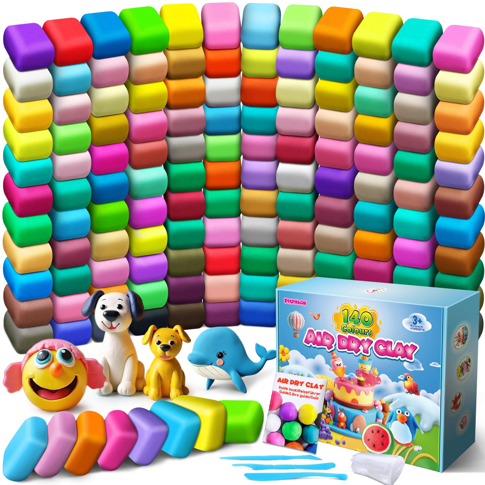 ESSENSON Air Dry Clay 140 Colors, Modeling Clay for Kids, DIY Molding ...