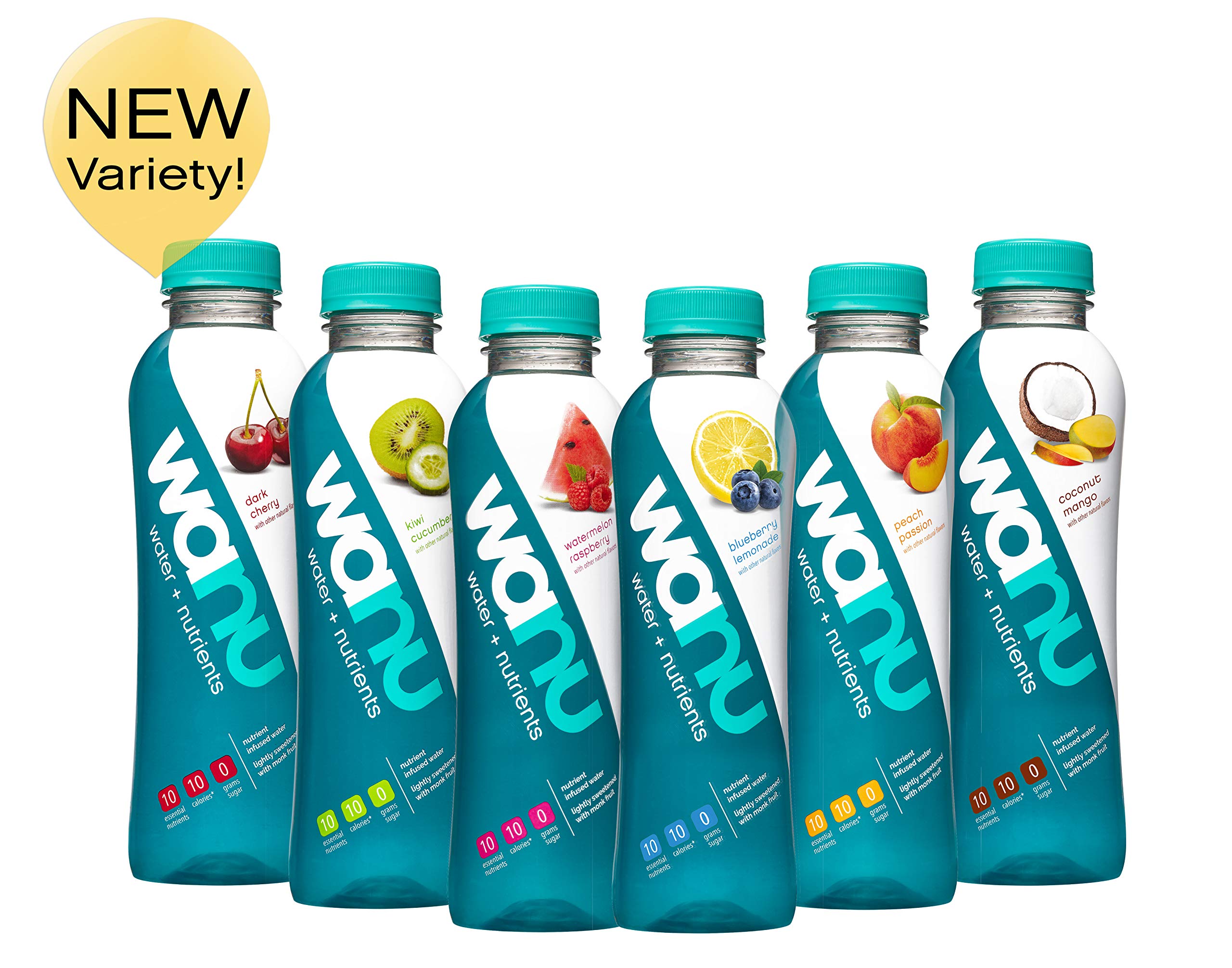 wanu water Fiber-Infused Fruit-Flavored Water, Dark Cherry 16 Ounce ...