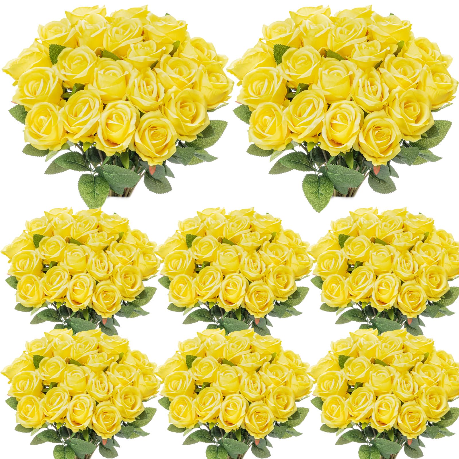 Hotop 80 Pcs Artificial Rose Flowers Bulk with Long Stem Fake Roses ...