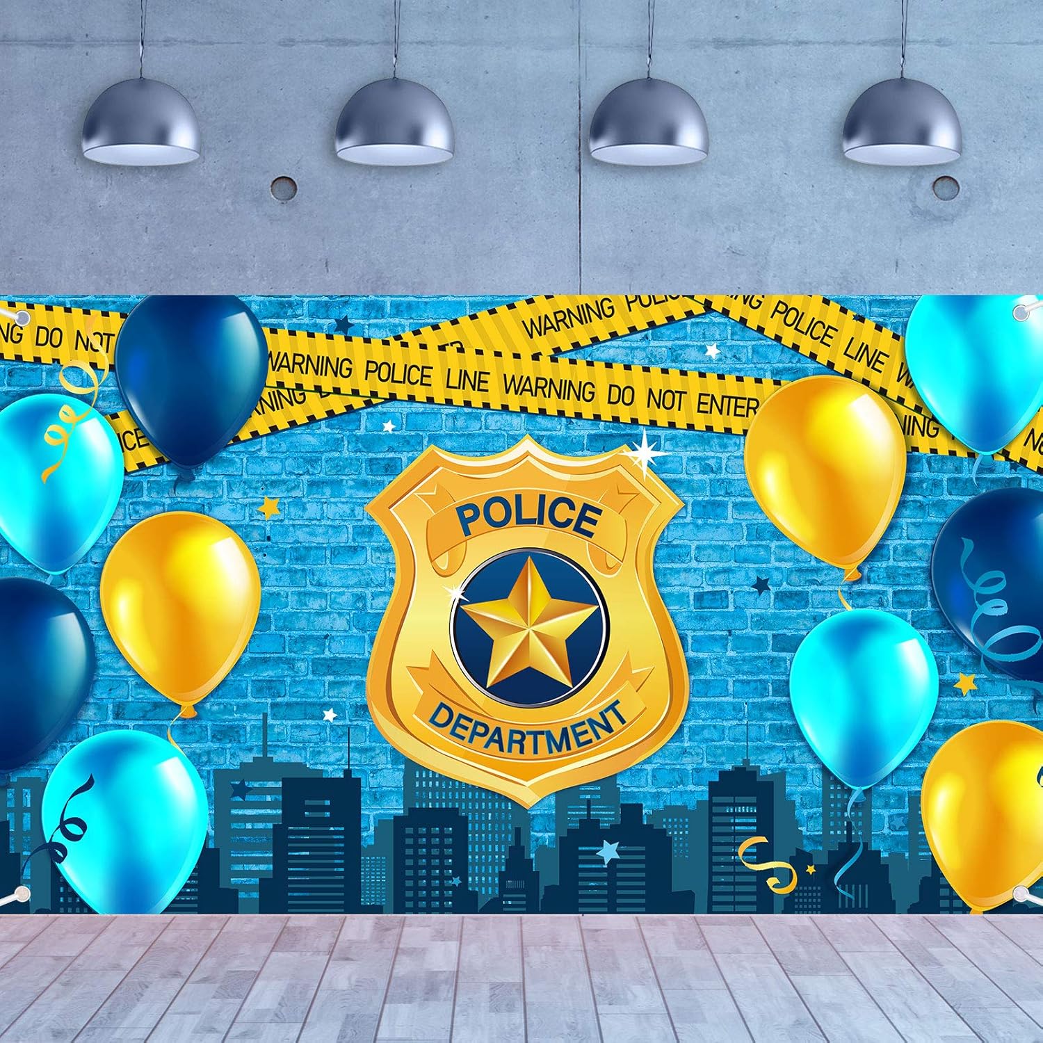 Amazon.com: Police Party Photography Banner Police Department Badge ...