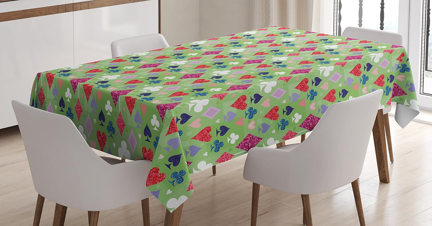 Amazon.com: Lunarable Casino Tablecloth, Vibrant Colored Differents of ...