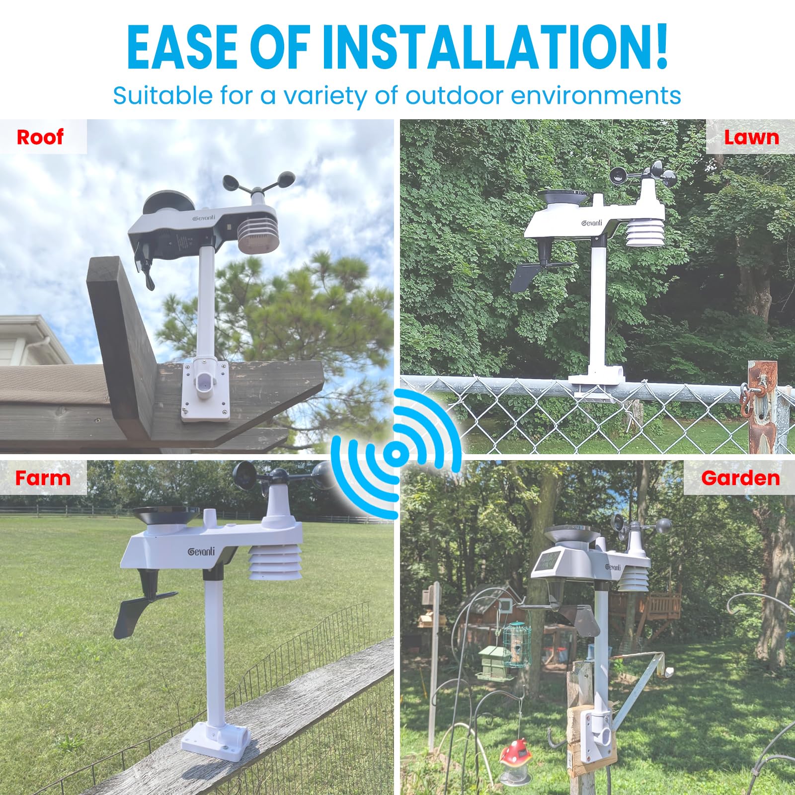 Mua Weather Station Wireless Indoor Outdoor with 9-in-1 Sensor & LCD ...