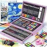 Amazon.com: 145 Piece Deluxe Art Set with 2 x 50 Sheet Drawing Pad, Art ...