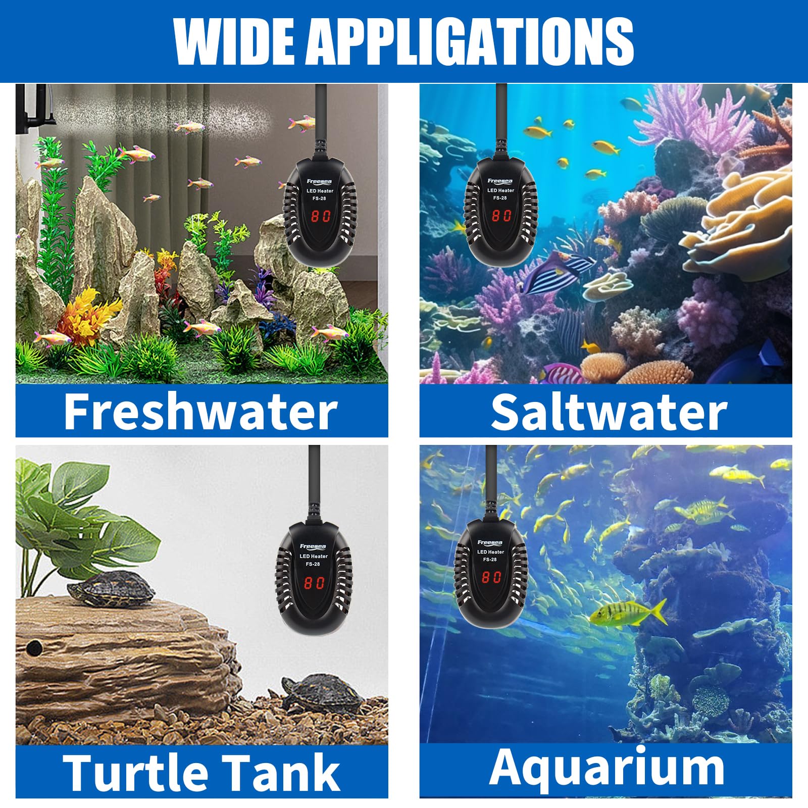 20W Mini Fish Tank Heater Small Aquarium Heater 20W - Mini Submersible ...